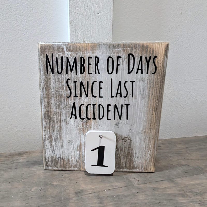 Days Since Last Accident Sign - Etsy