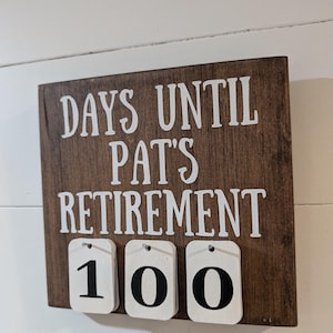 7" X7" Graduation Countdown WALL HANGING Number Sign, Custom Quote ...