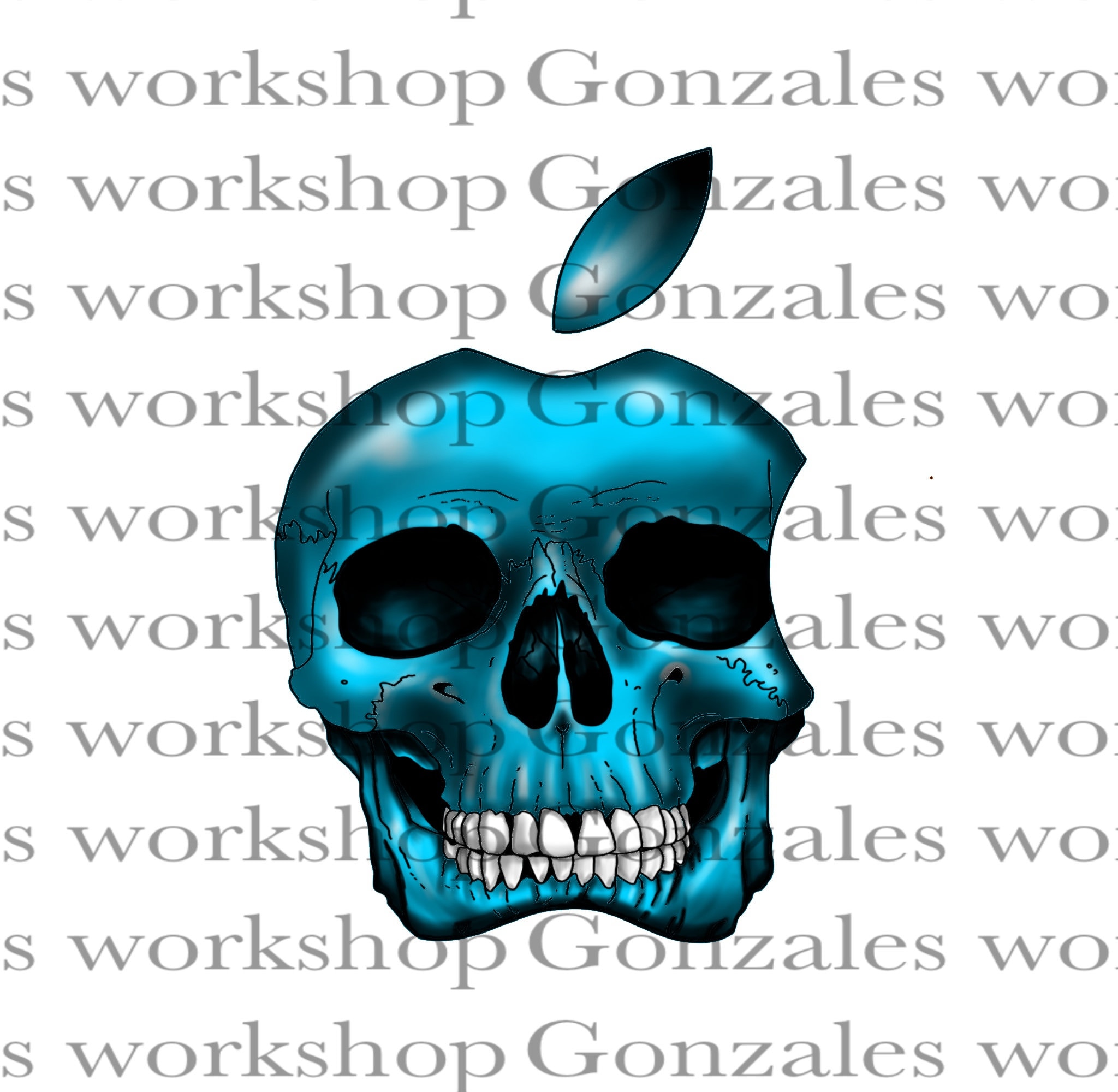 Blue Skull Apple PNG, Sublimation, Digital Download - Etsy