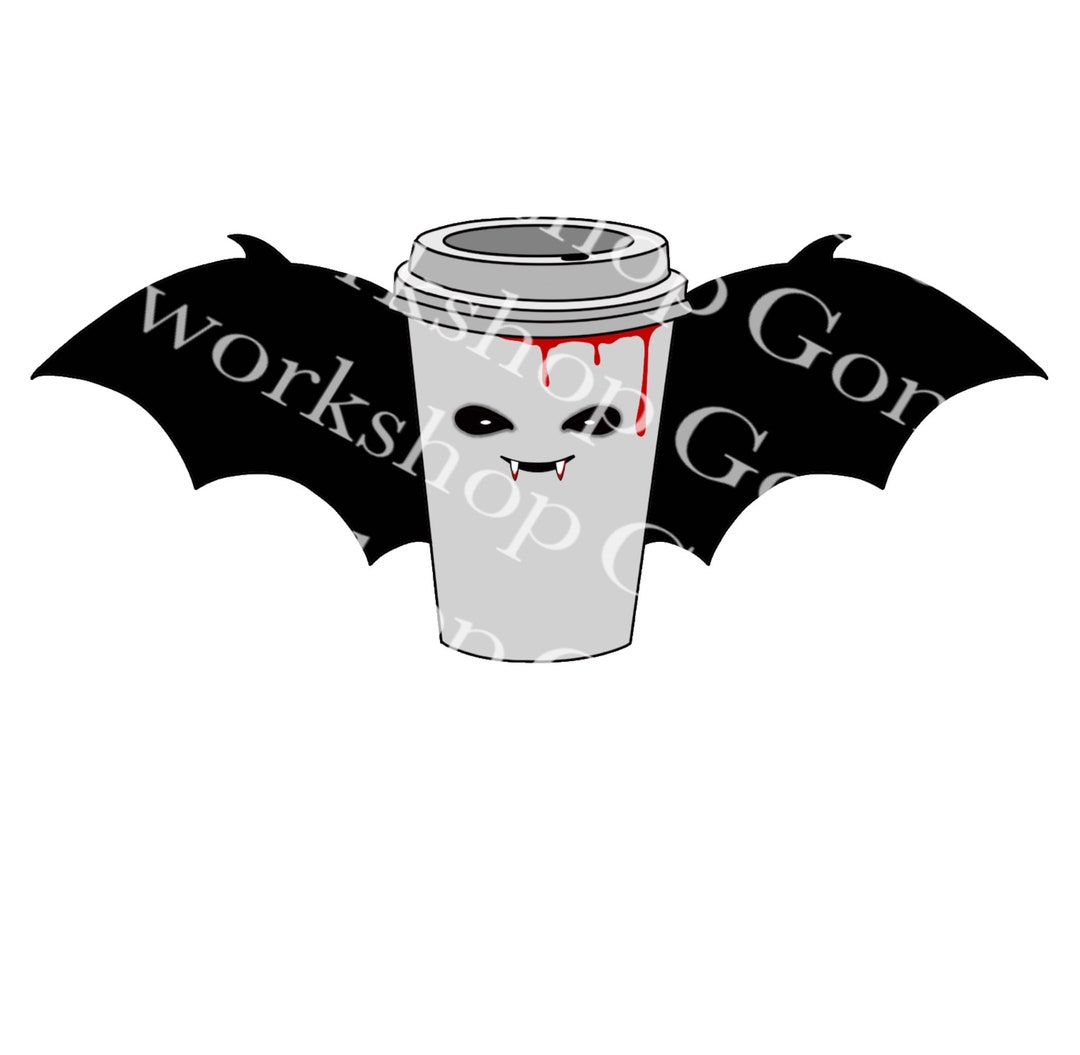 Cute Vampire Coffee Cup PNG, Digital Download, Sublimation, Halloween ...