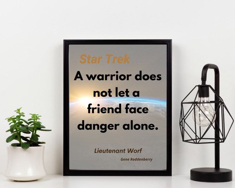 Sale | Star Trek Next Gen and DS9 | Worf Warrior Friend Quote | TV and ...