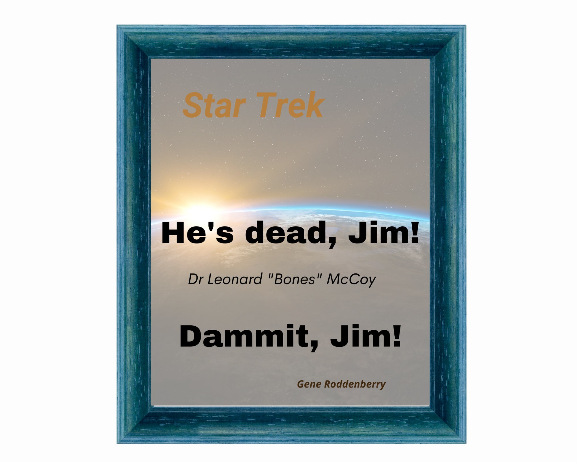 Sale Star Trek Dr Mccoy Quotes He's Dead Dammit Original Series PDF ...