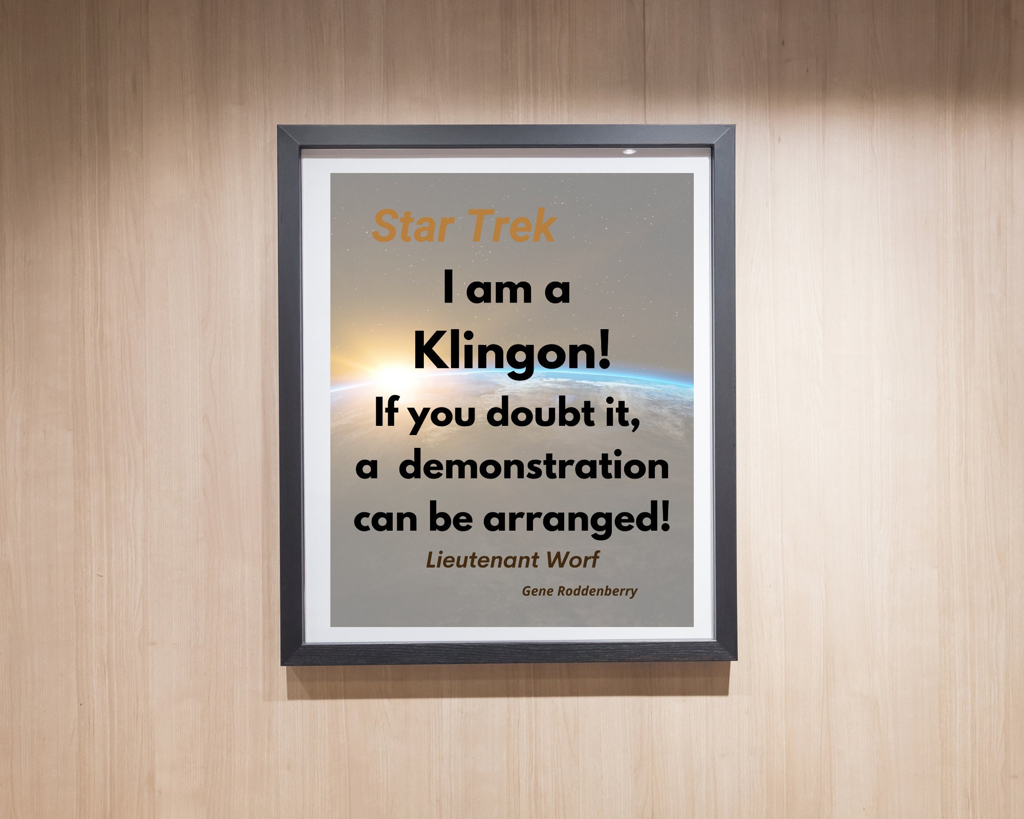 Sale | Star Trek Next Gen and DS9 | Worf- I Am a Klingon Quote | TV and ...