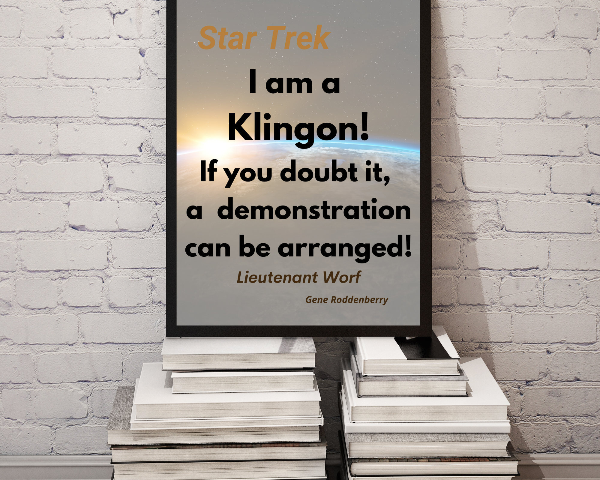 Sale | Star Trek Next Gen and DS9 | Worf- I Am a Klingon Quote | TV and ...