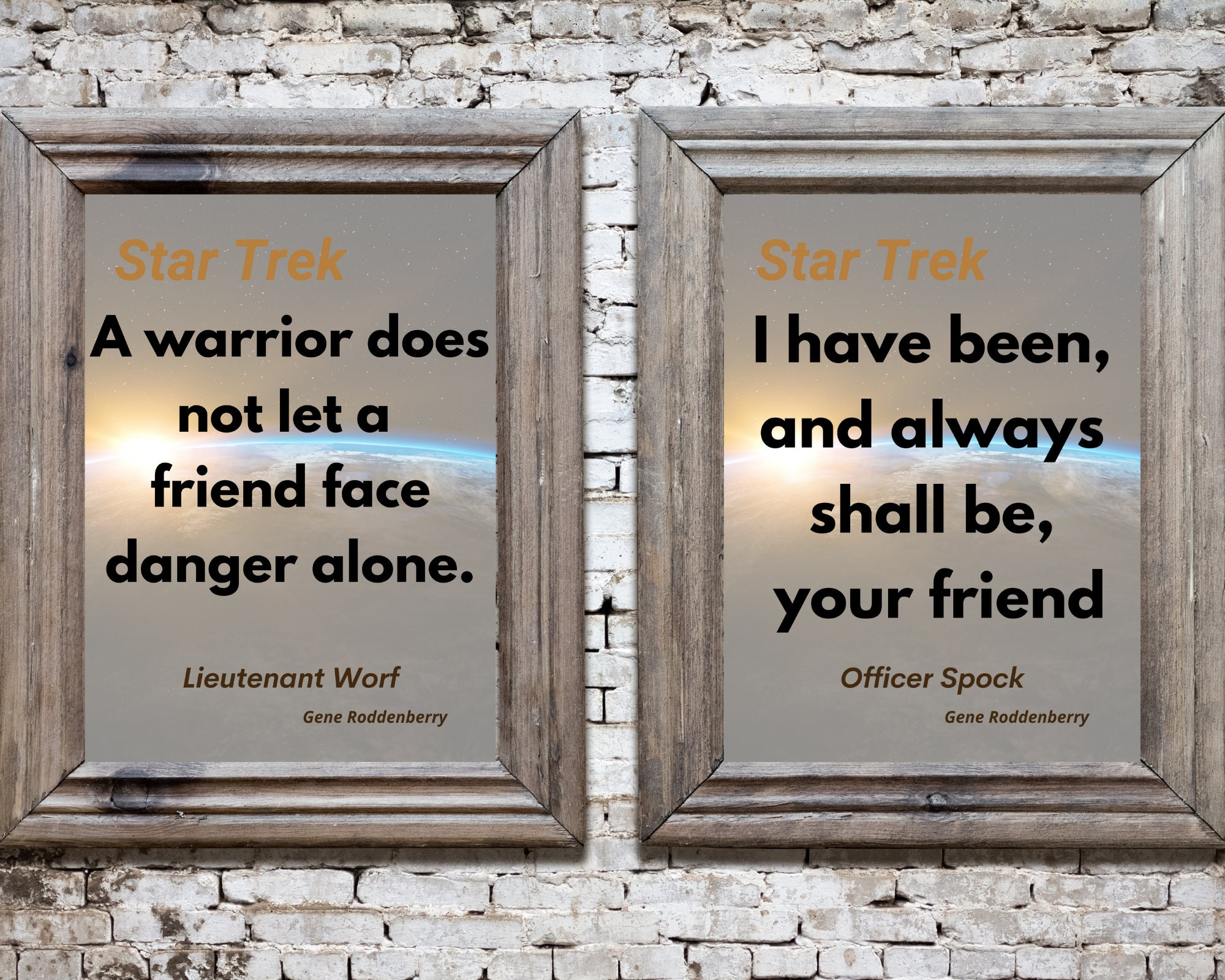 Sale Star Trek Next Gen and DS9 Worf Warrior Friend Quote TV and Movie ...