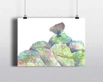 Stacked Rock Wall Art - Etsy