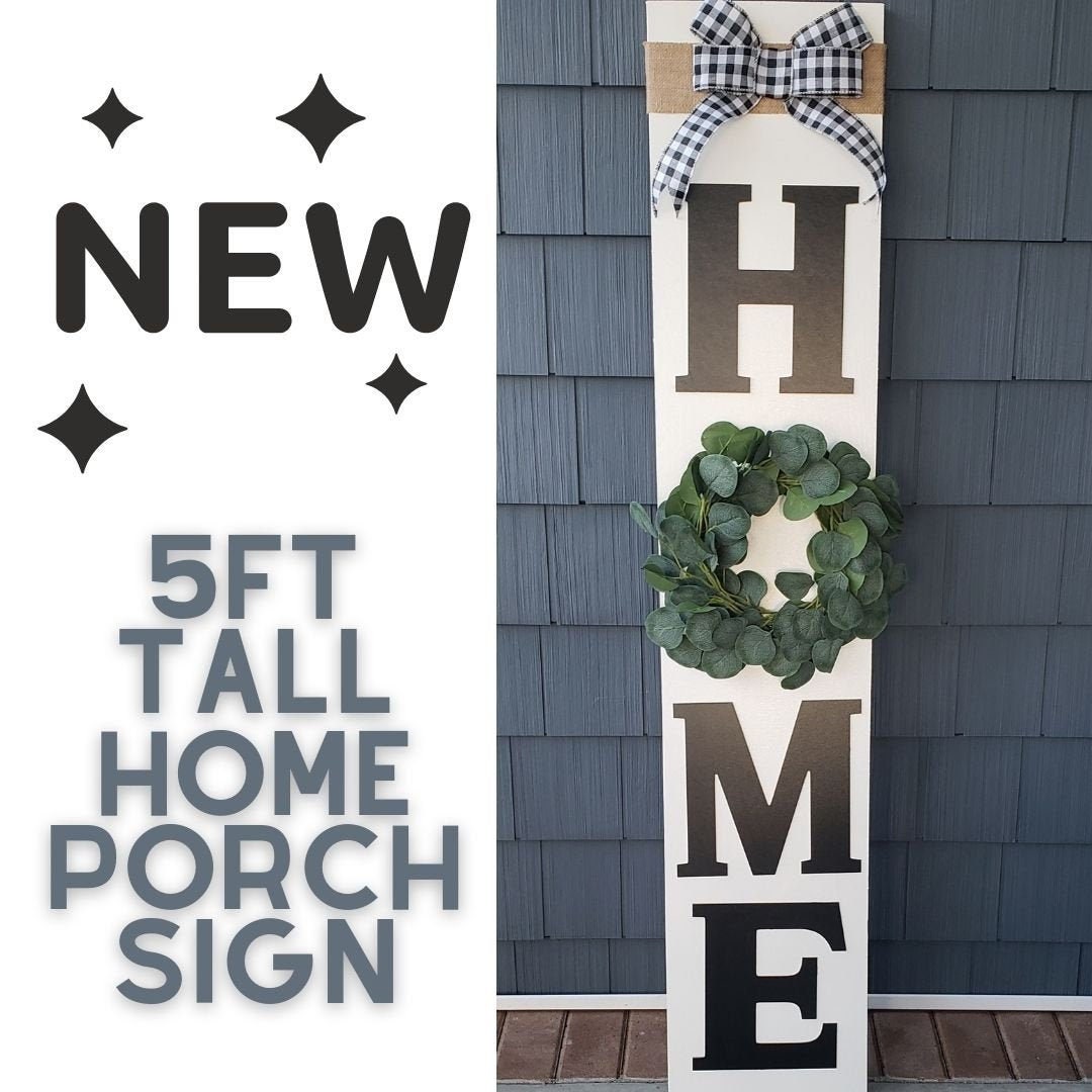 5ft tall Wooden Porch Home Sign Welcome Sign Home Sign | Etsy