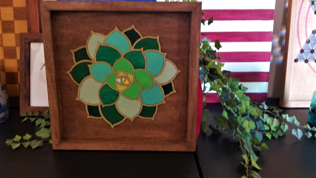 Rustic Wooden Succulent Mosaic - Etsy