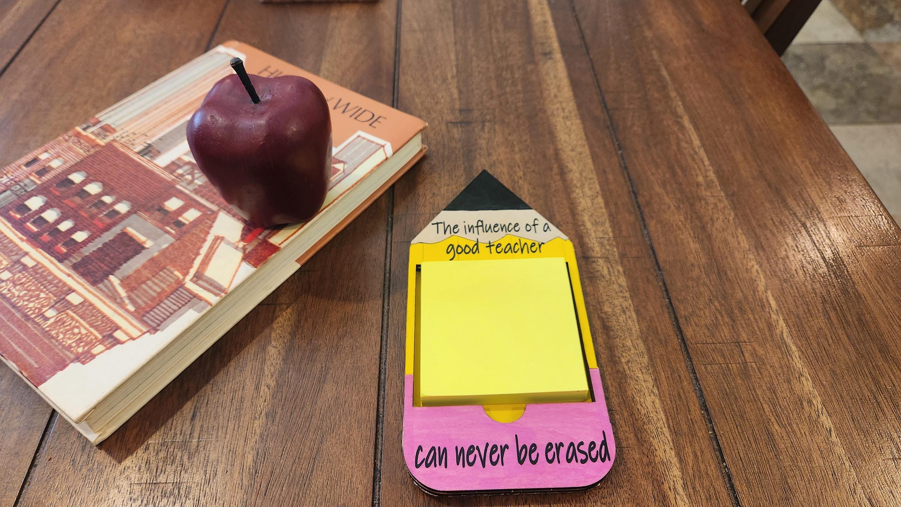 Pencil Shaped Post-it Note Holder for Teacher - Etsy