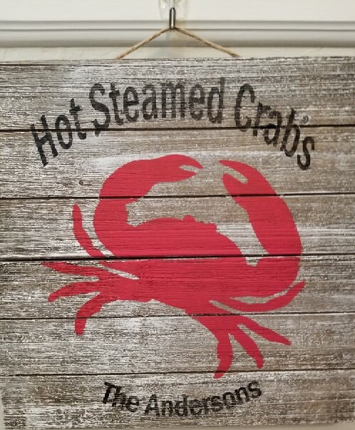 Hot Steamed Crabs Wooden Sign - Etsy