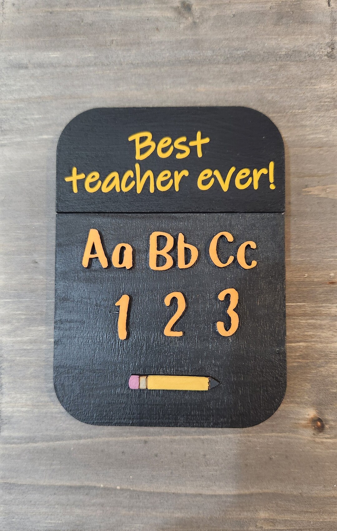 Best Teacher Ever - Wooden Gift Card Holder / Presentation Box With ABC ...