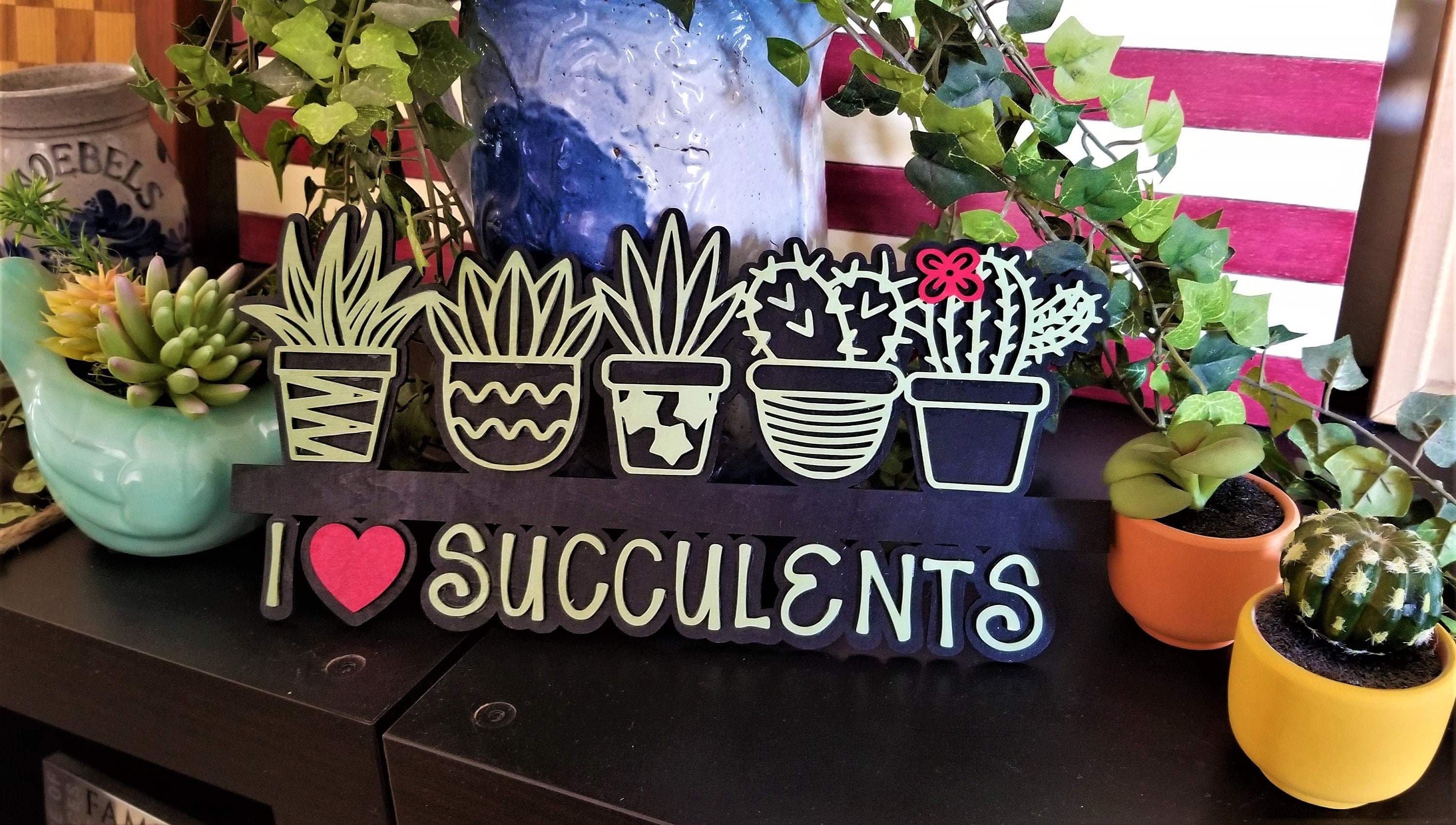 I Love Succulents - Wooden Cut Out Sign - Etsy