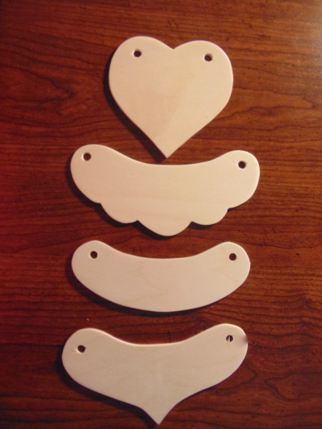 4 Wooden Necklace Shapes - Etsy