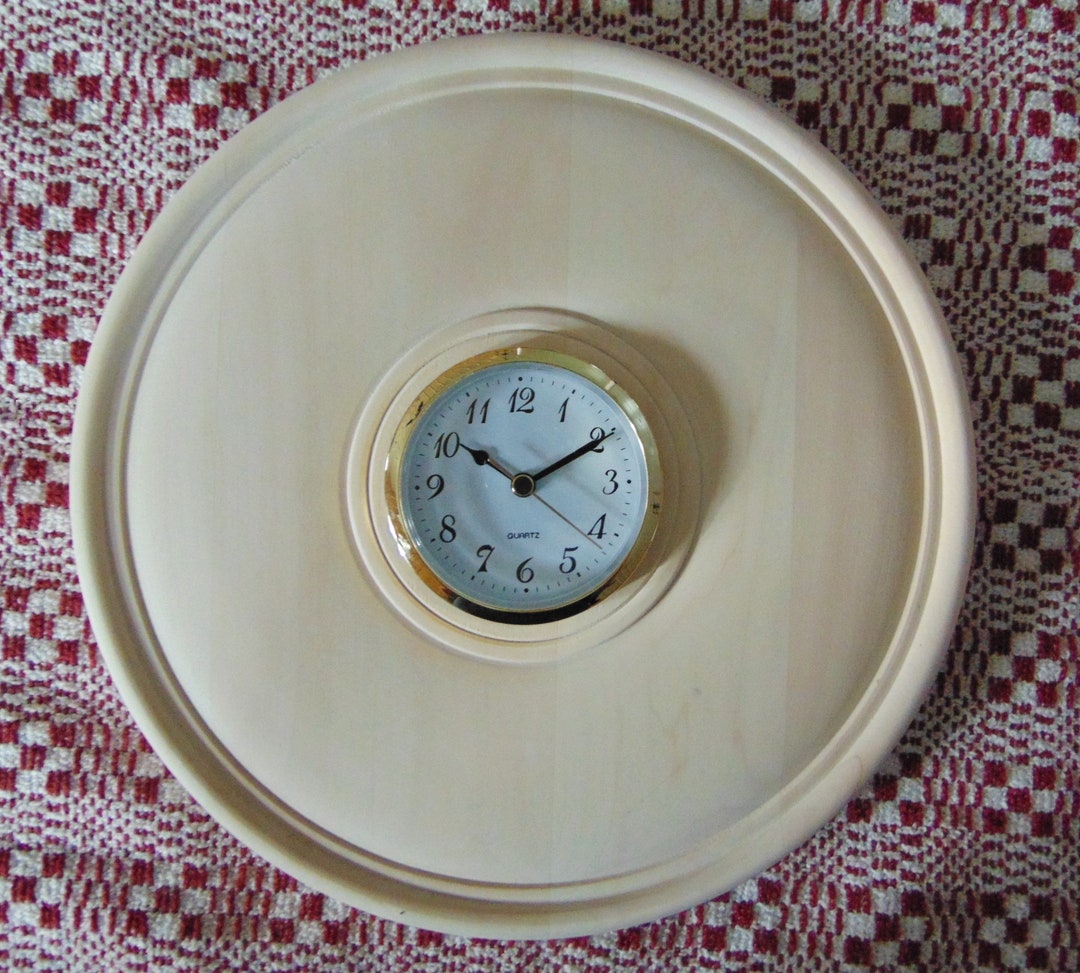 12-inch Basswood, Hand Turned Clock With Insert. - Etsy