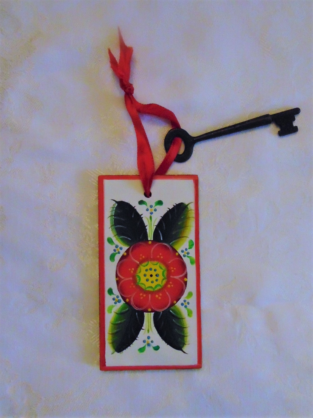 Os Rosemaling Keytag. Painted by Jan - Etsy