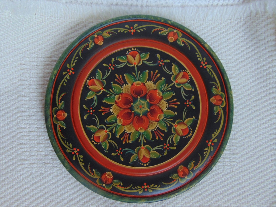 DESIGN PACKET: Christmas Wreath Plate. Rogaland Style Rosemaling. 10 ...