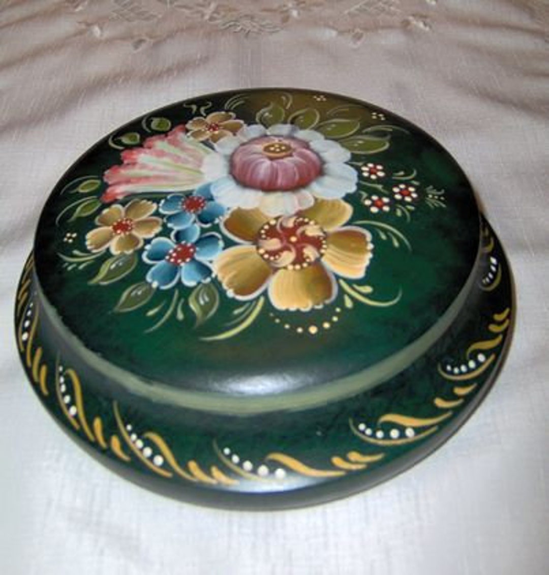 DESIGN PACKET, 6" Vanity Bowl in the Valdres Style of Rosemaling - Etsy
