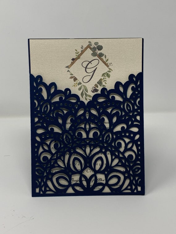 Laser Cut Wedding Invitation Shape Wave Shape Set Template, Arch