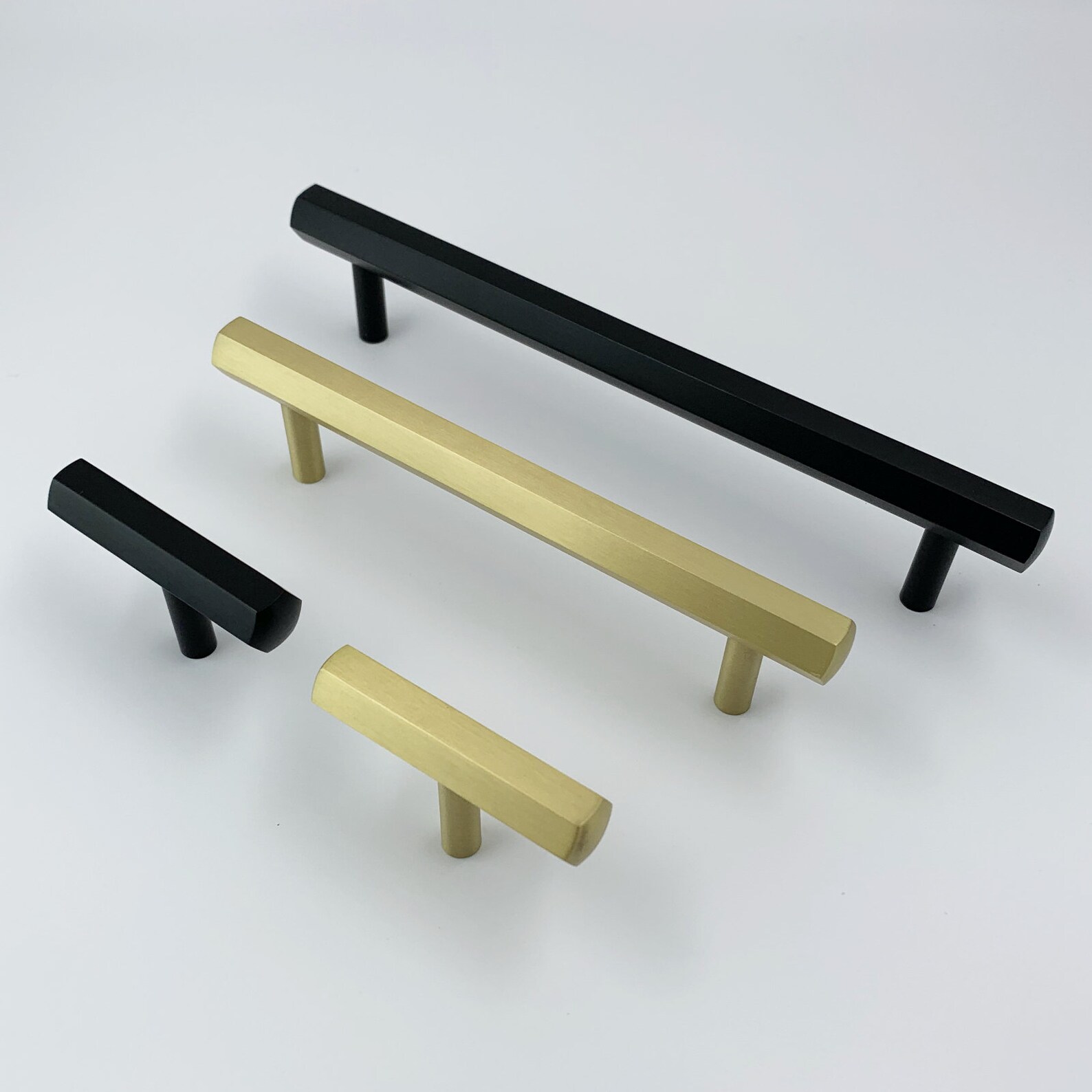 Edefors // Gold Hexagon Handle Pulls. Solid Brass Hardware for | Etsy