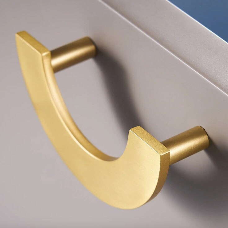 Tervo // Solid Brass Semi-circular Handle Pulls Hardware for | Etsy