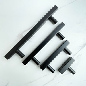 Farsund // Black Square T-bar Handle Pulls Hardware for Kitchens ...