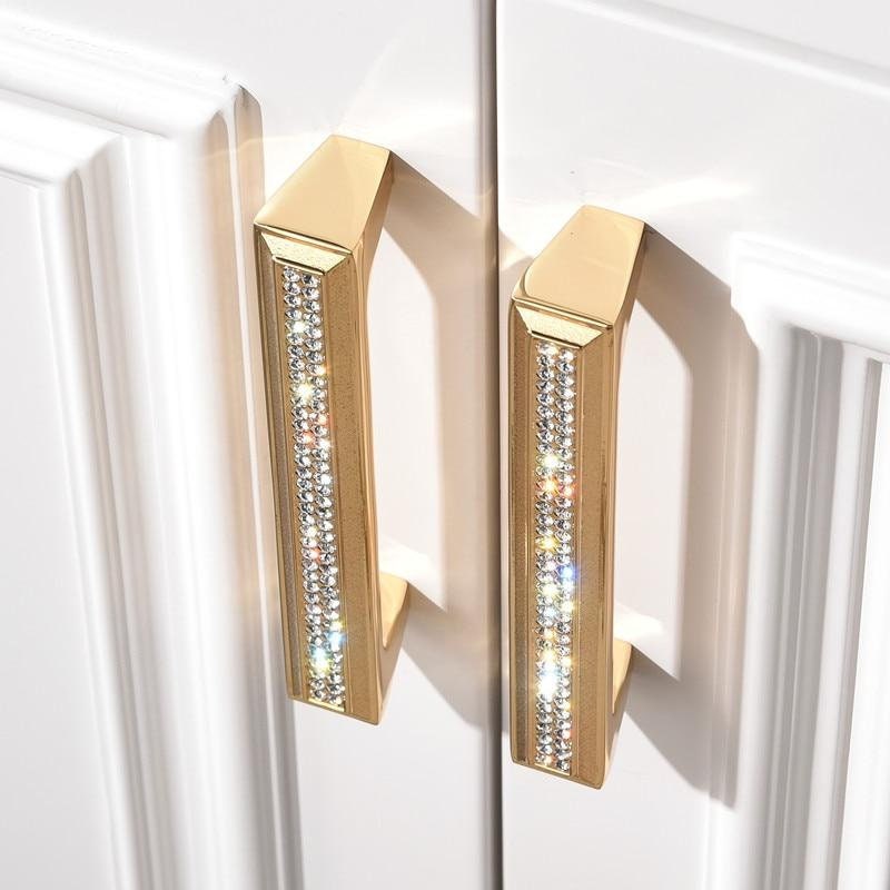 Beziers // 24K Gold Plated Crystal Handle Pulls Luxury | Etsy