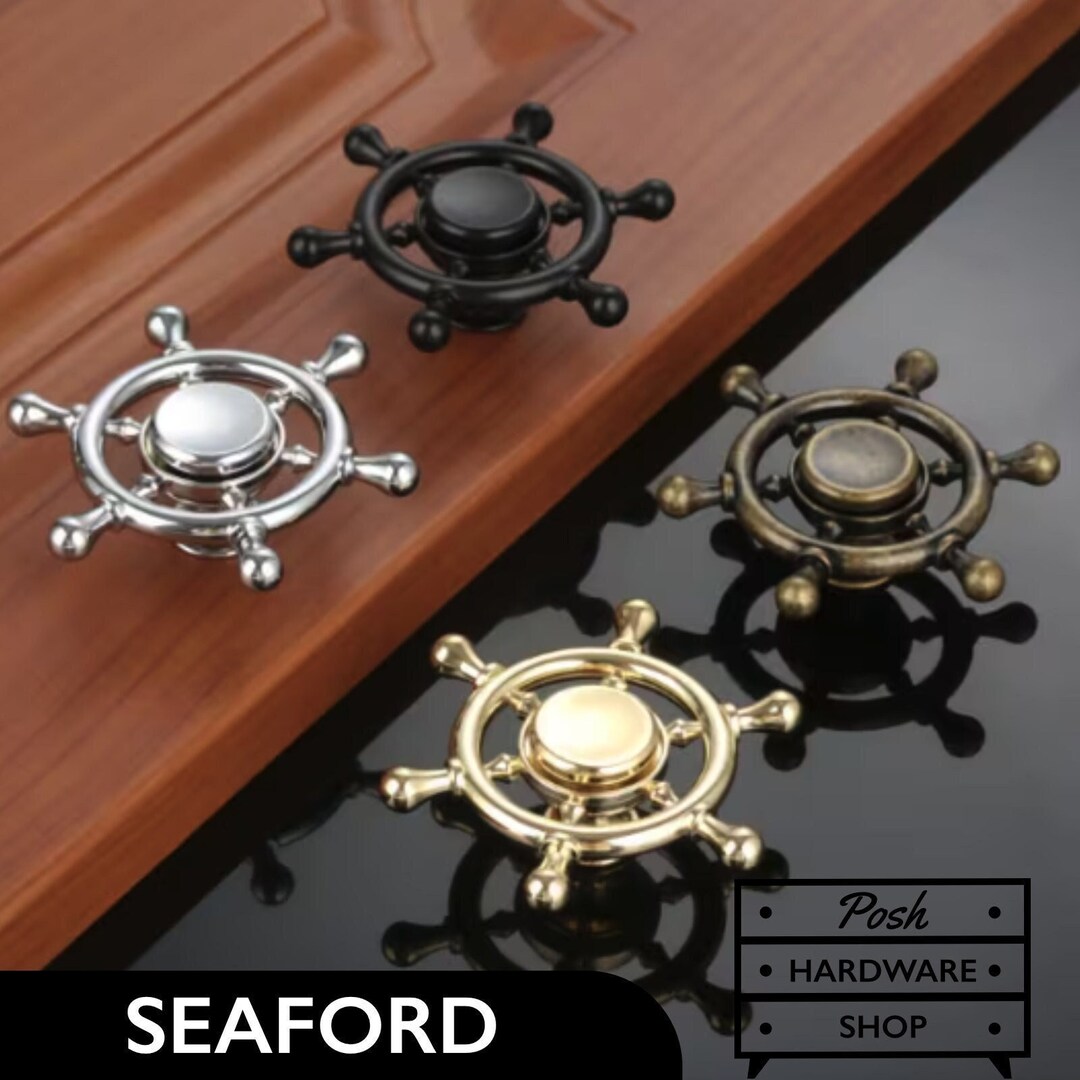 Seaford // Rotating Boat Steering Wheel Knobs Nautical Ship - Etsy