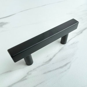 Farsund // Black Square T-bar Handle Pulls Hardware for Kitchens ...