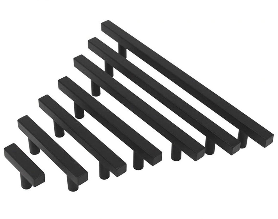 Farsund // Black Square T-bar Handle Pulls Hardware for - Etsy