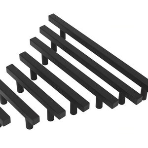 Farsund // Black Square T-bar Handle Pulls Hardware for Kitchens ...