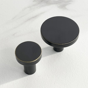 Saffle // Contemporary Brass Round Circle Knobs Modern Scandinavian ...