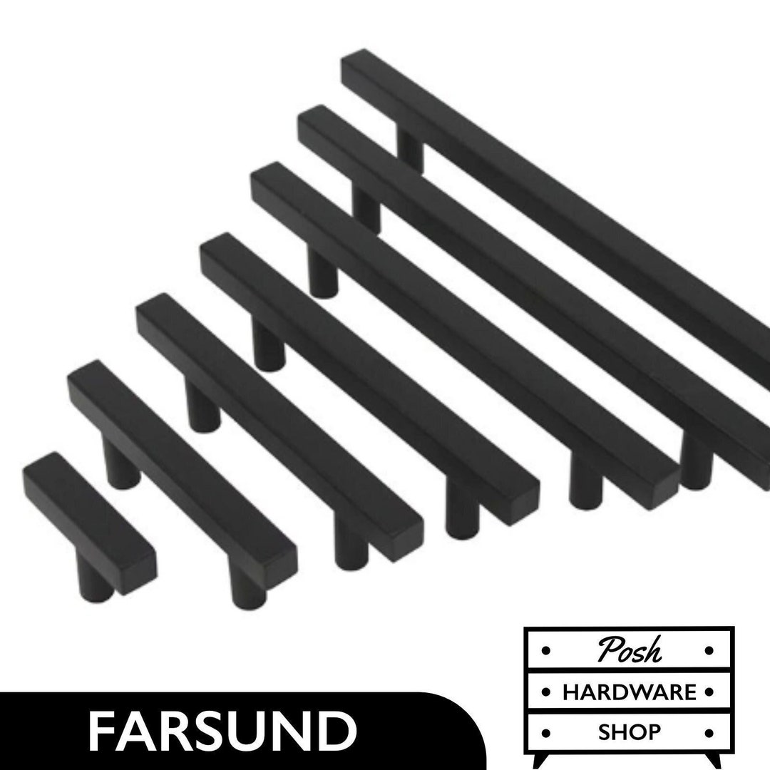 Farsund // Black Square T-bar Handle Pulls Hardware for Kitchens ...