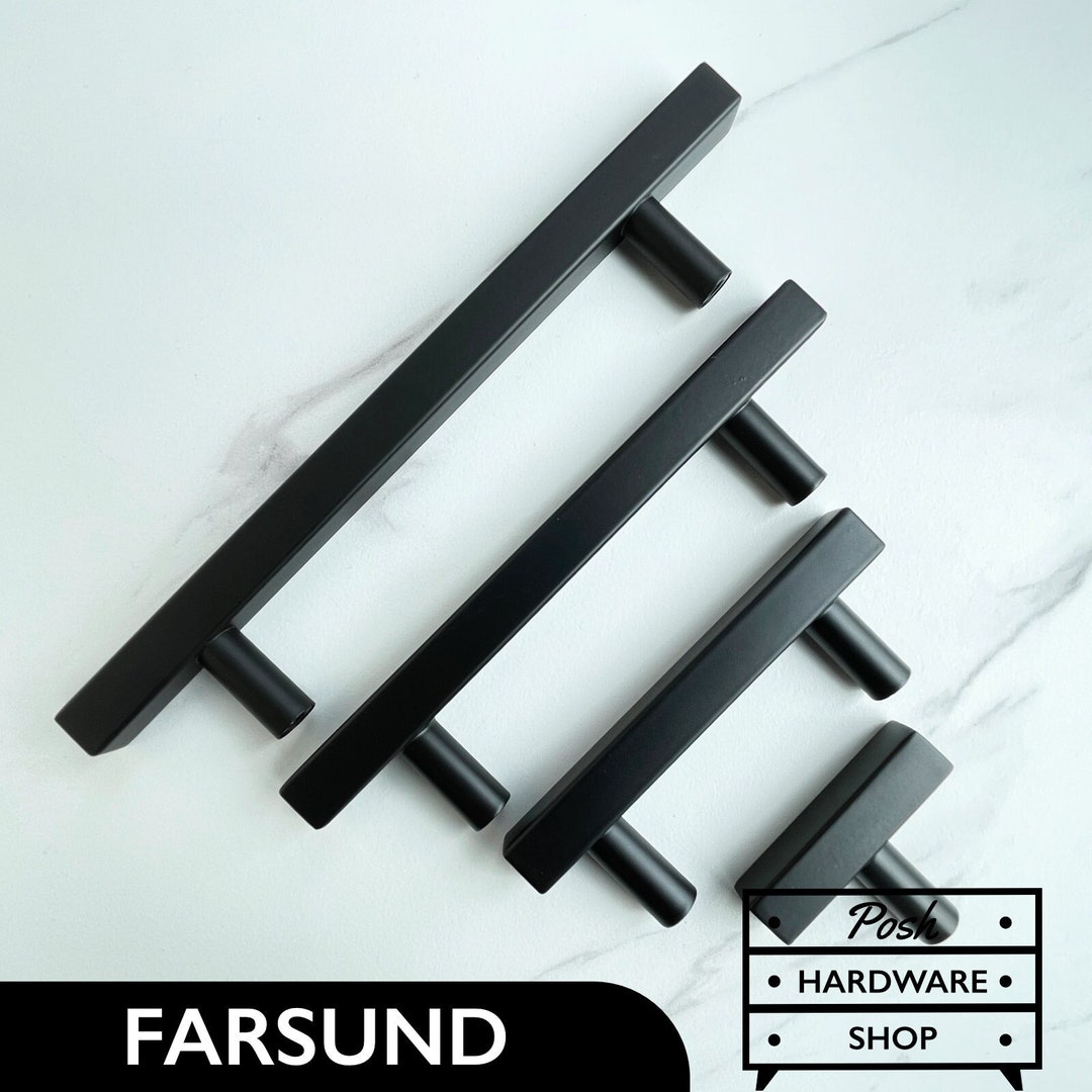 Farsund // Black Square T-bar Handle Pulls Hardware for Kitchens ...