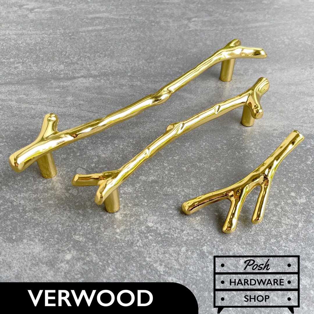 Verwood // Gold Tree Branch Handle Pulls - Hardware for Kitchens ...