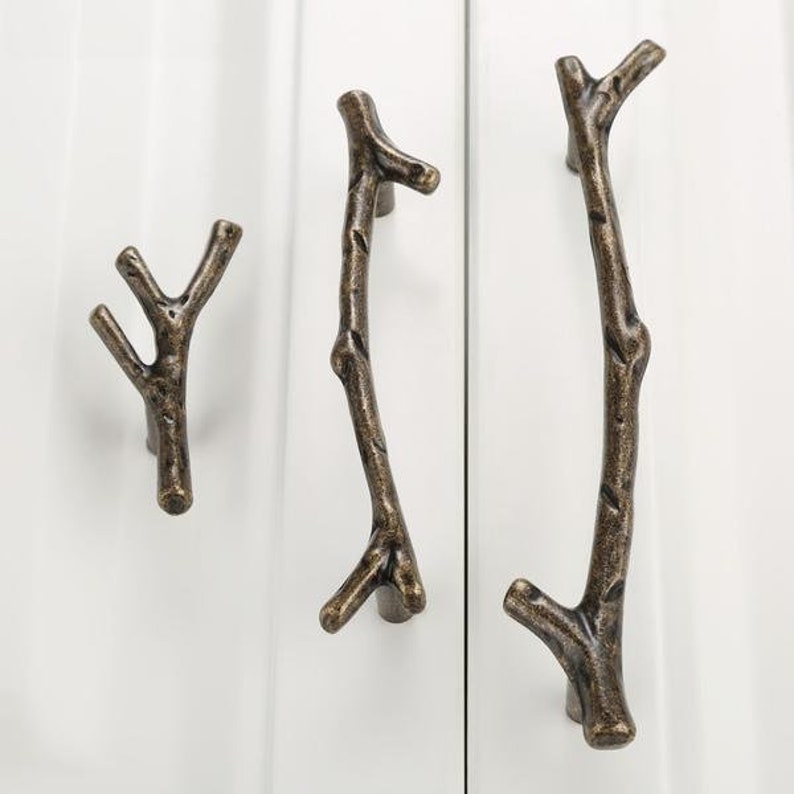 Verwood // Antique Bronze Tree Branch Handle Pulls Hardware - Etsy