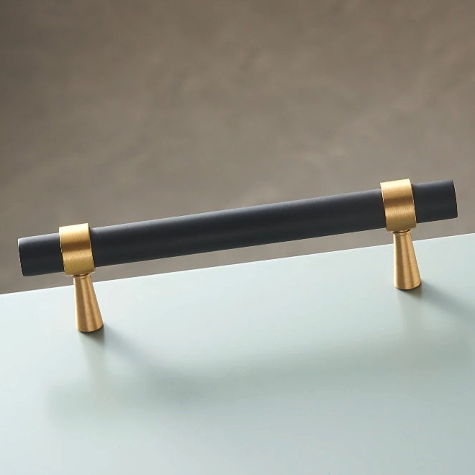 Vemdalen // Black and Gold Solid Brass Round Bar Handle Pulls - Etsy