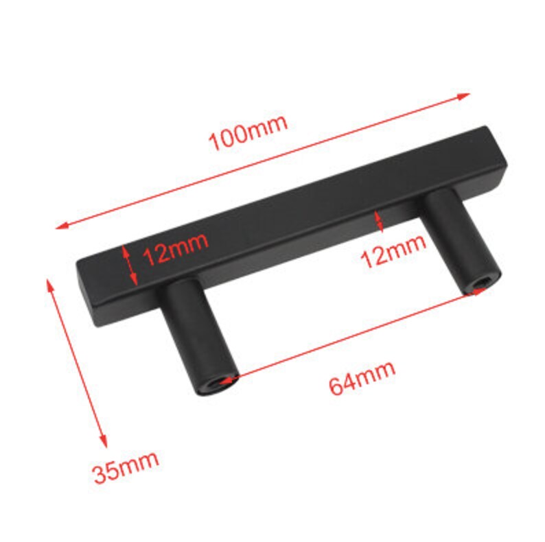 Farsund // Black Square T-bar Handle Pulls Hardware for | Etsy