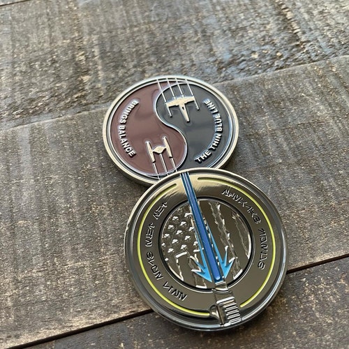 Blue Line Balance Challenge Coin - Etsy