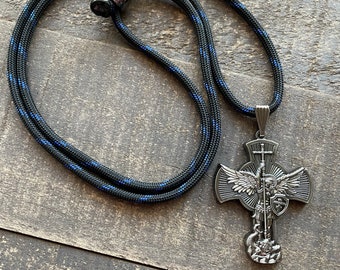 Saint Michael Cross Pendant - Etsy