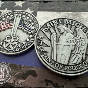Blue Line St. Michael Challenge Coin - Etsy