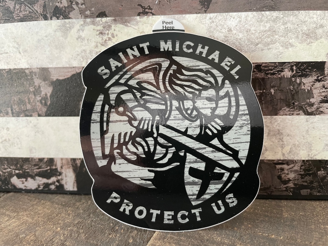 St. Michael Protect Us 3 Sticker - Etsy