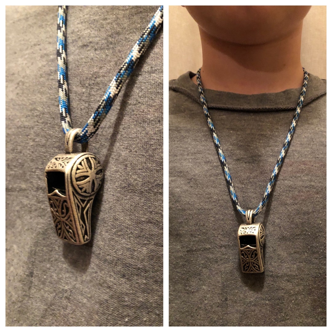 Metal Whistle on Paracord Neckless - Etsy
