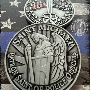 Blue Line St. Michael Challenge Coin - Etsy