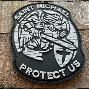 St. Michael Protect Us “battle Worn” PVC 3” Patch - Etsy