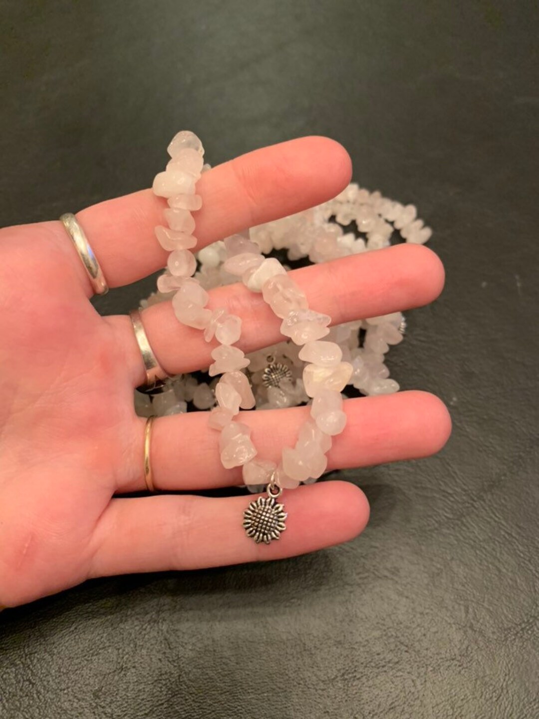 Rose Quartz Beaded Bracelets (chipped Beads) - Suicide Awareness - Etsy