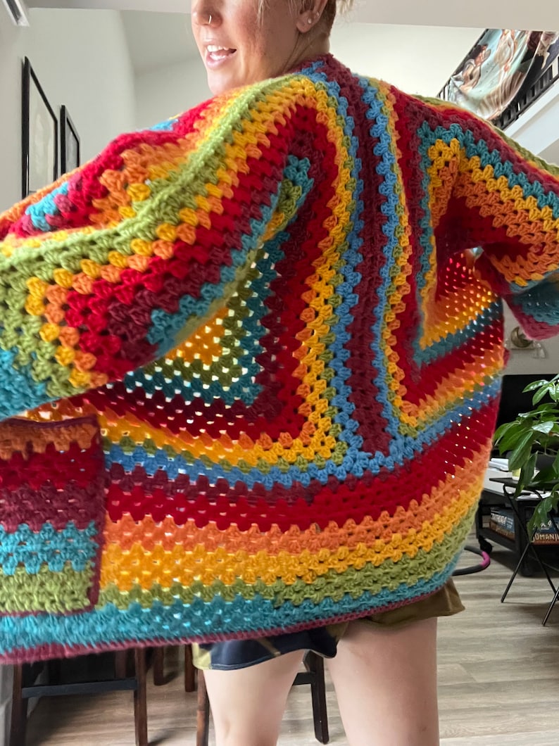 Rainbow Hexagon Crochet Sweater! - Etsy