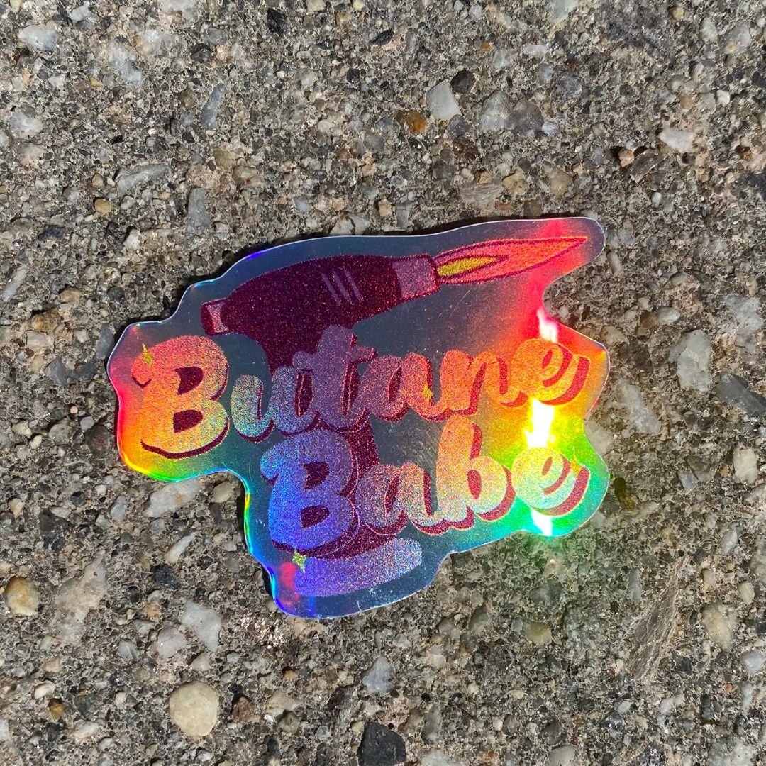 Holographic Sticker Butane Babe - Etsy