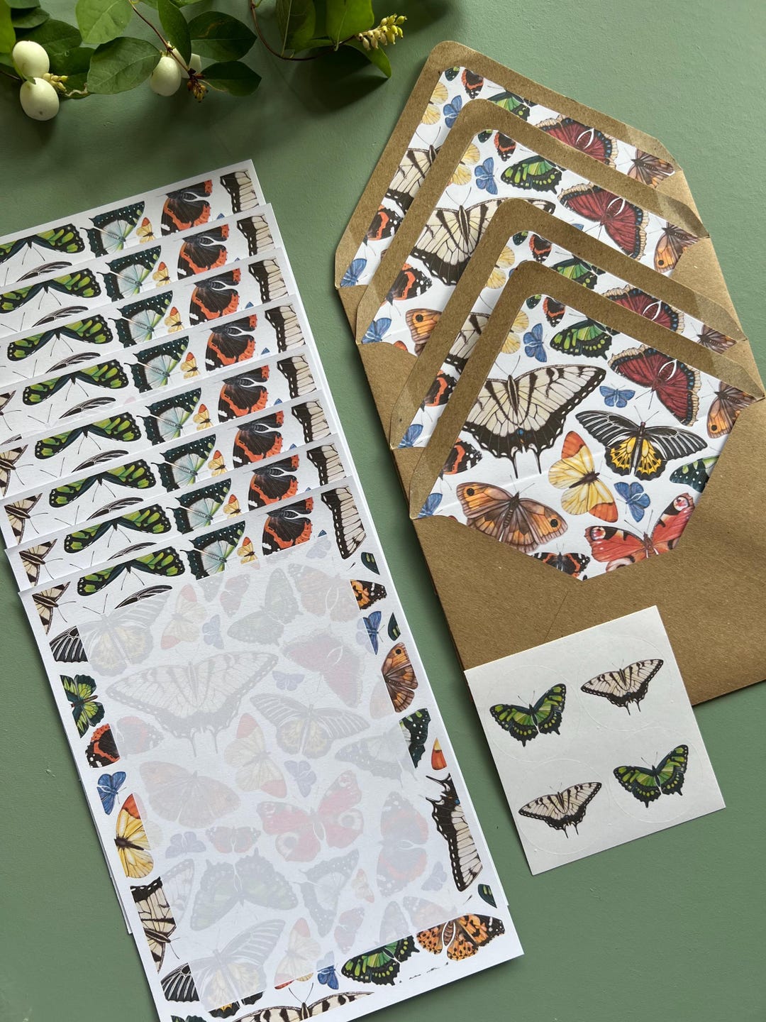 Butterflies, Letter Writing Set, Stationery Set, Gift Set, Entomology ...
