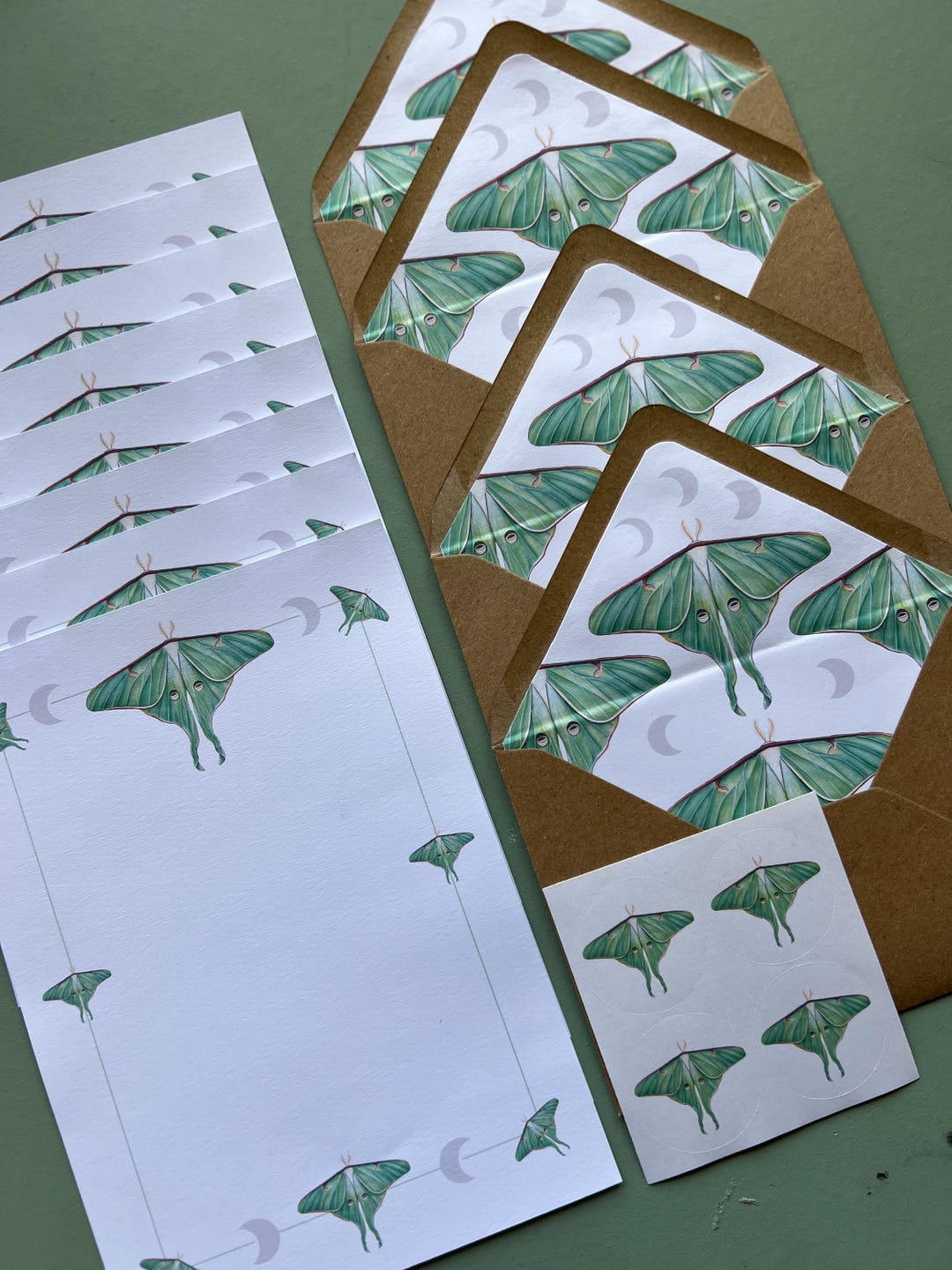 Luna Moth Letter Writing Set, Entomology Gift, Insect Stationery - Etsy