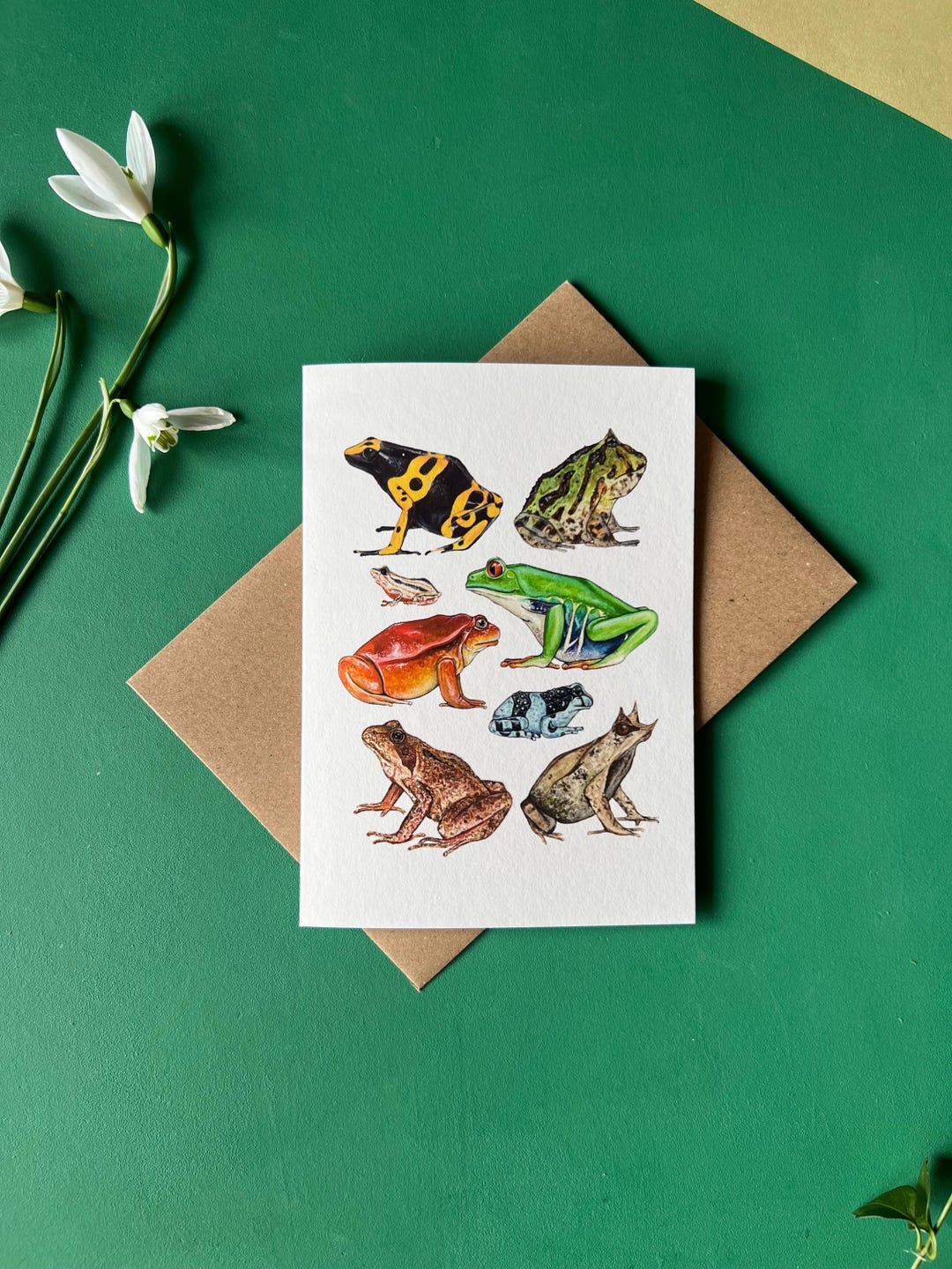 Frogs Card, Blank Greeting Card, Watercolour Print - Etsy